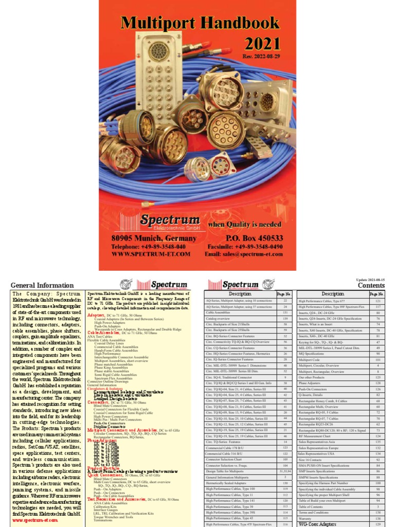 Spectrum Handbook Multipin Connectors | PDF | Electrical Connector ...