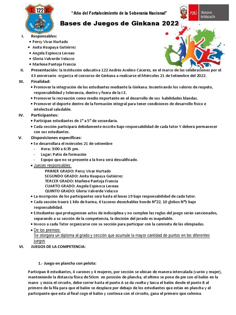 Bases de Ginkana 2022 | PDF | Deportes