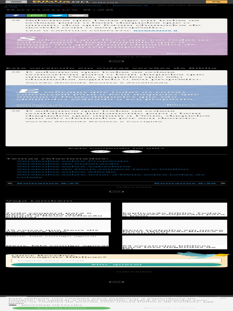 Romanos 828 (Todas As Coisas Cooperam para o Bem Daqueles Que Amam A Deus) - Bíblia | PDF ...