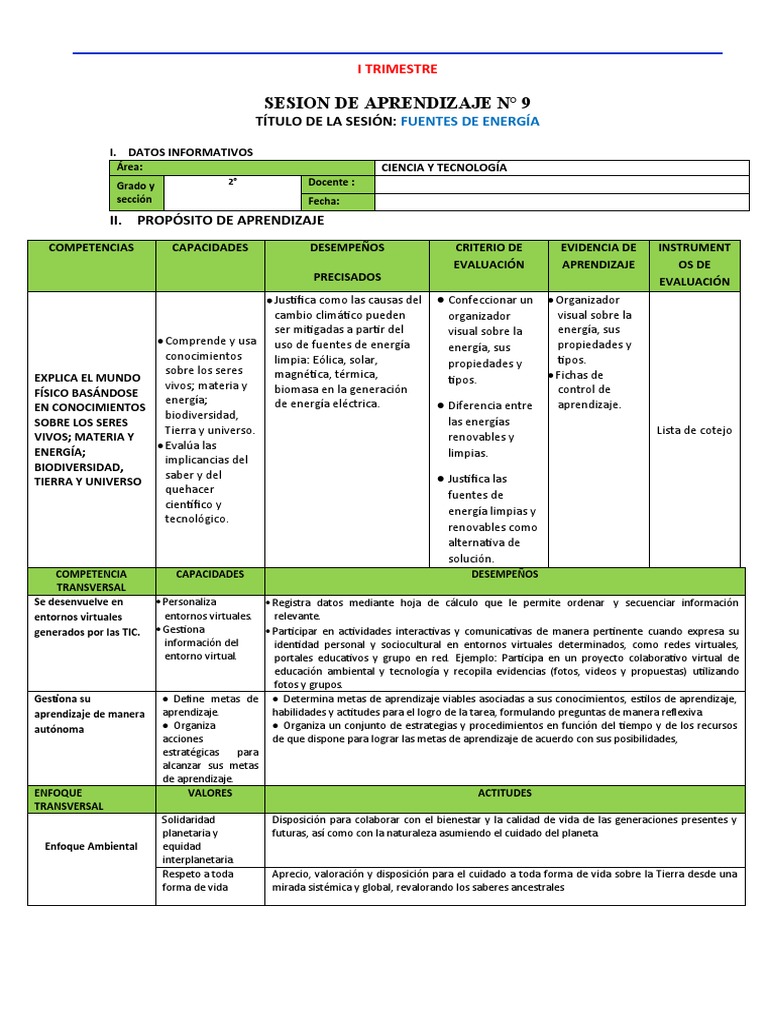 Sesion Energias Limpias | PDF | Energía renovable | Aprendizaje