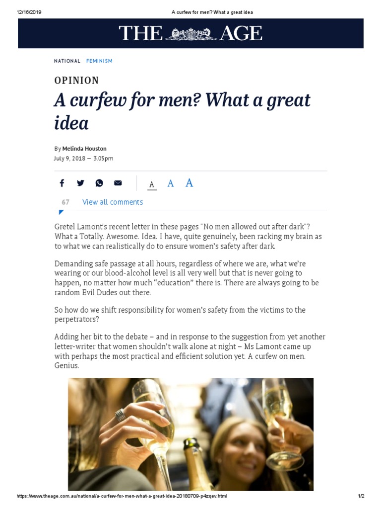 Livro 2 - 001 - A Curfew For Men - What A Great Idea | PDF | Young Adult