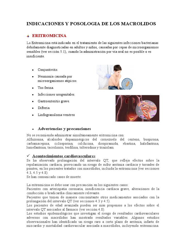 Indicaciones y Posologia de Los Macrolidos | PDF | Estatinas | Neumonía
