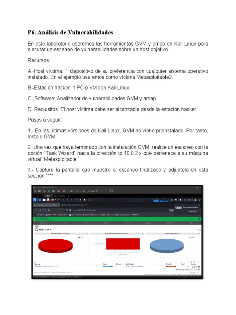 P6. Analisis de Vulnerabilidades GVM y Amap | PDF | Contraseña | Redes de computadoras