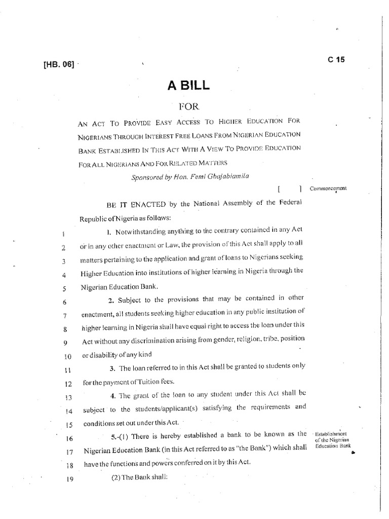 Student Loan Bill 2023 | PDF