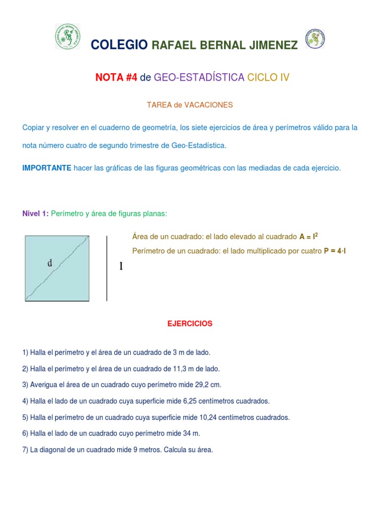 Nota #4. Tarea de Vacaciones | PDF