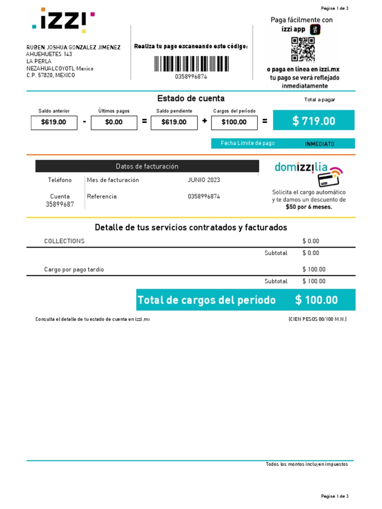 comprobante domicilio | PDF | Industrias de servicio | Telecomunicaciones