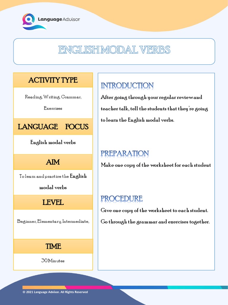 English Modal Verbs | PDF | Verb | Grammar