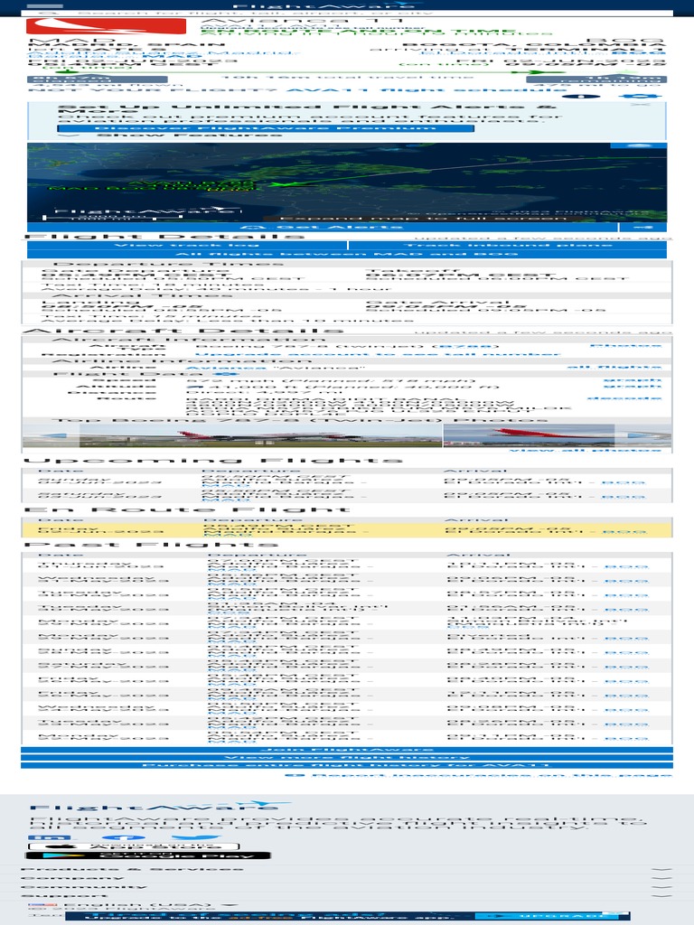 AV11 (AVA11) Avianca Flight Tracking and History | PDF | Aeronautics ...