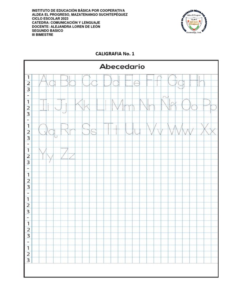 Caligrafía Segundo Básico 2023 | PDF