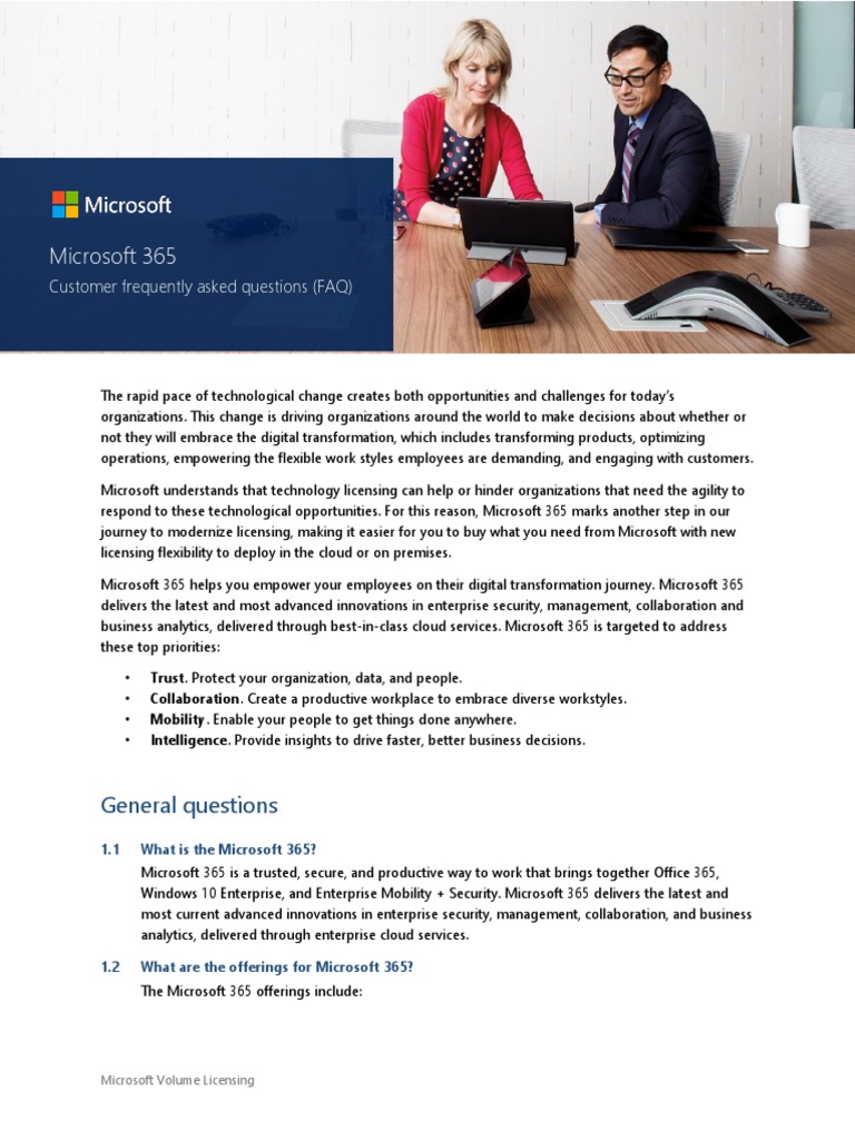 Microsoft 365 Overview and FAQ | Download Free PDF | Microsoft ...