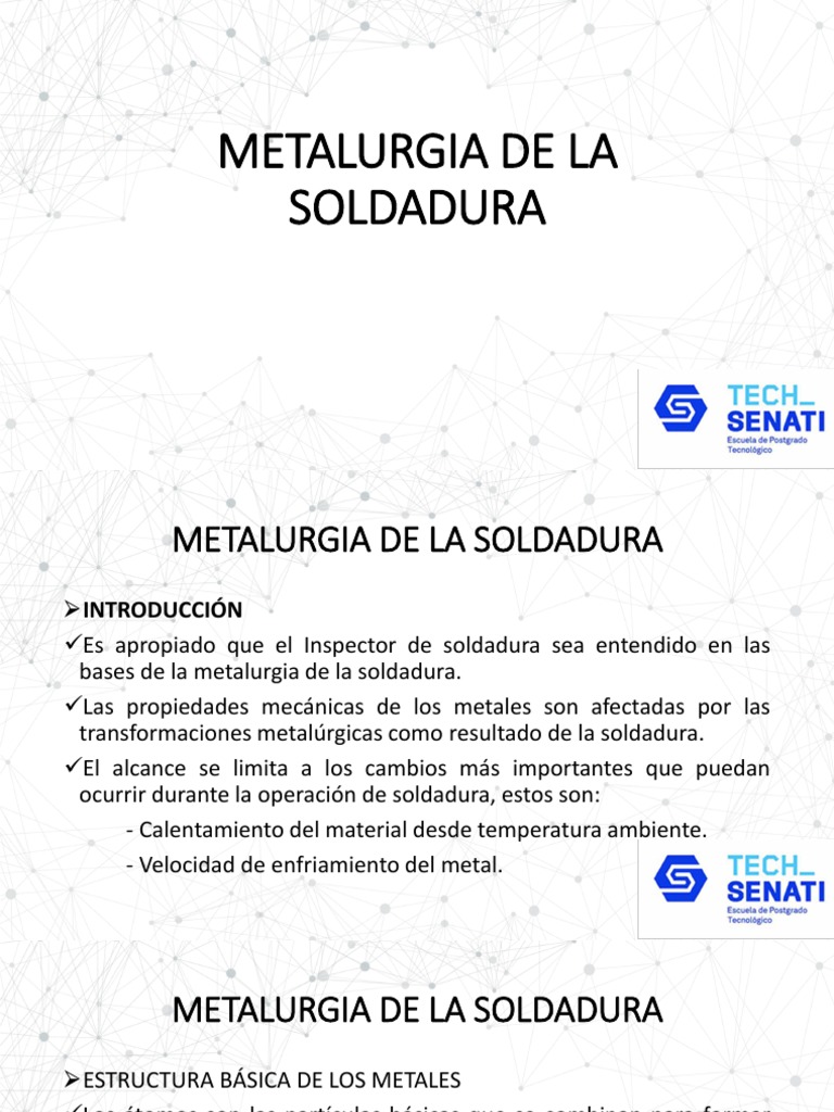 Metalurgia de La Soldadura Clase 1 | PDF | Estructura cristalina | Construcción