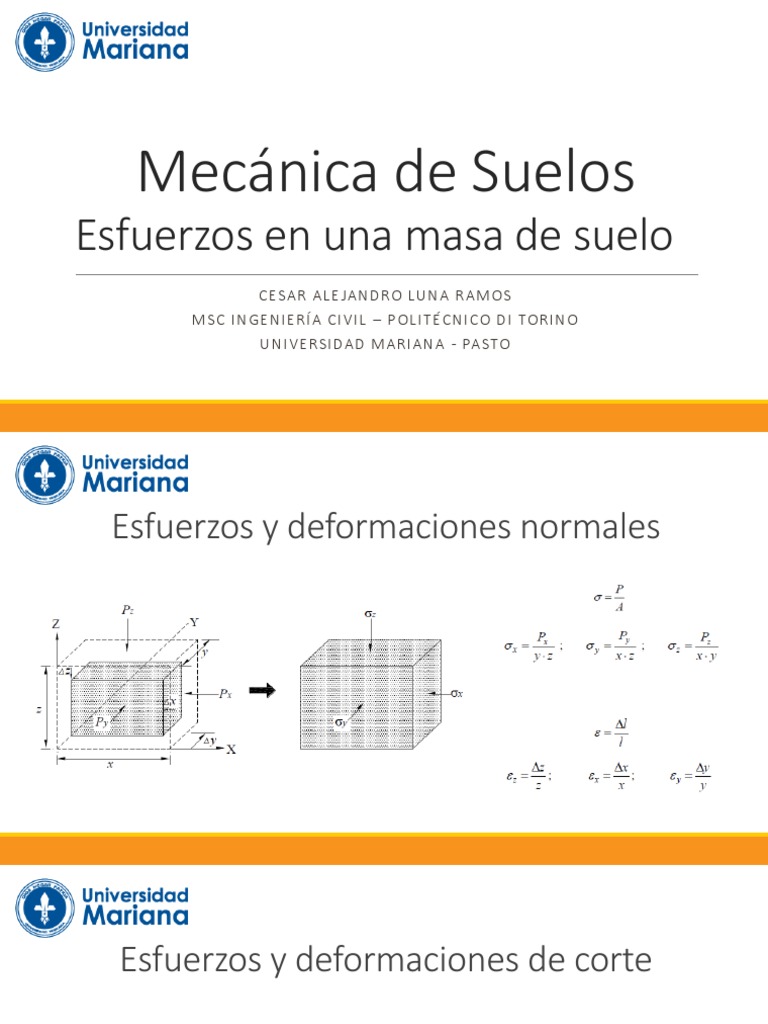 07 - Esfuerzo en Una Masa de Suelo - Mecánica de Suelos | PDF | Presión | Agua