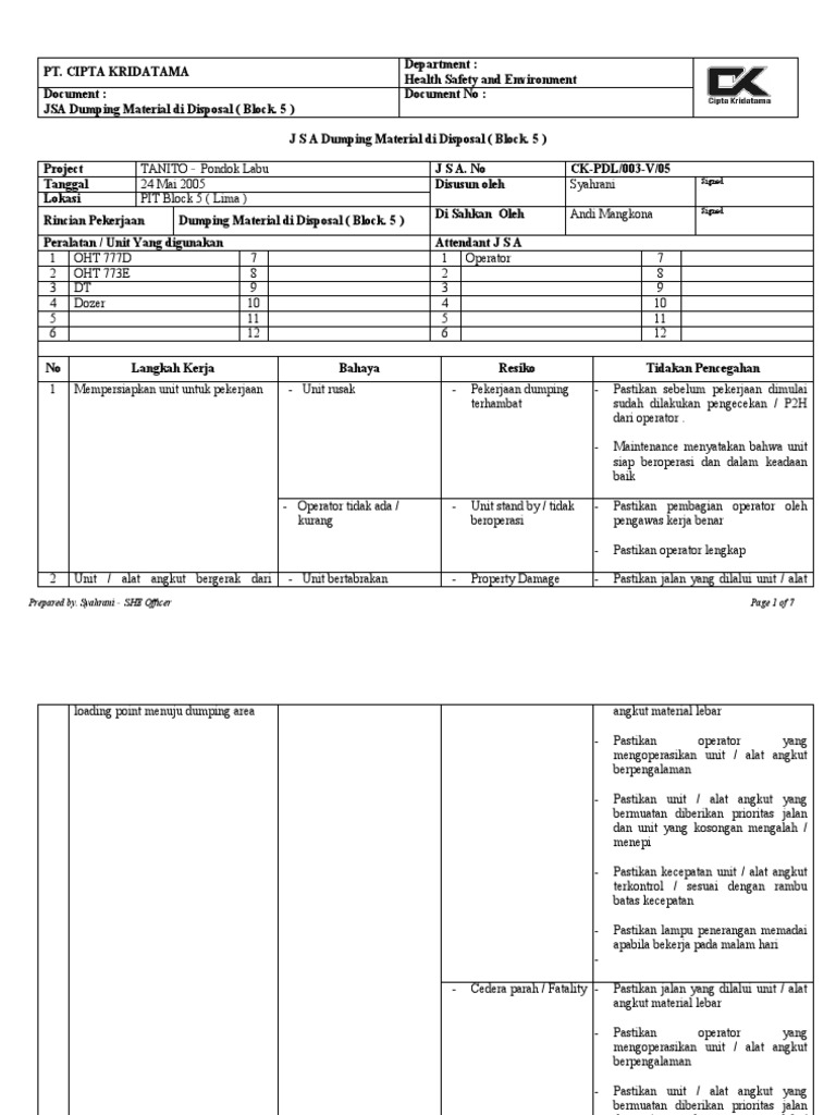 03. JSA Dumping Material | PDF