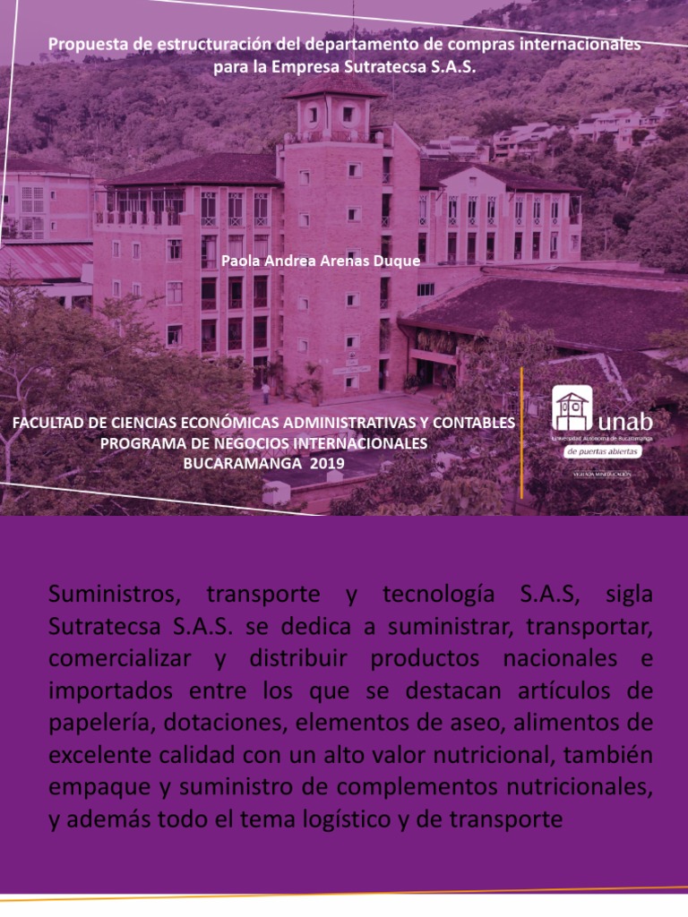 2019 Presentacion Arenas Duque Paola Andrea | PDF | Logística | Calidad ...