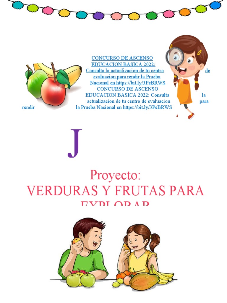 Proyecto 5 Años Frutas y Verduras para Explorar | PDF | Comunicación no verbal | Evaluación