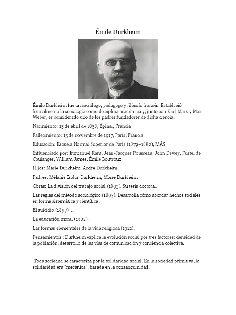 SOCIOLOGIA | PDF | Emile Durkheim | Karl Marx