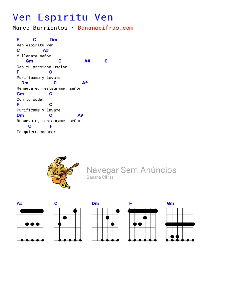 Ven Espiritu Ven Marco Barrientos Cifra | PDF