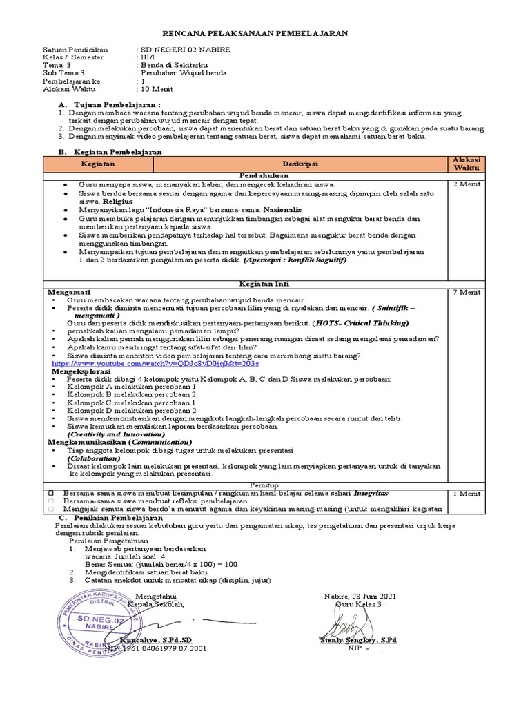 RPP Microteaching 10 Menit | PDF