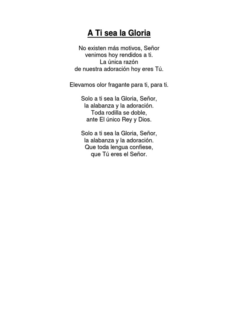 A Ti sea la Gloria | PDF
