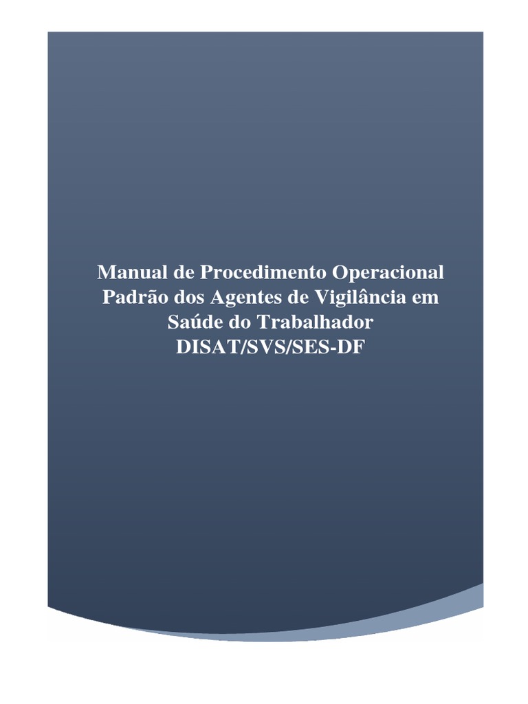Manual de Procedimento Operacional Padrao Cerest DF 2021 | Download ...