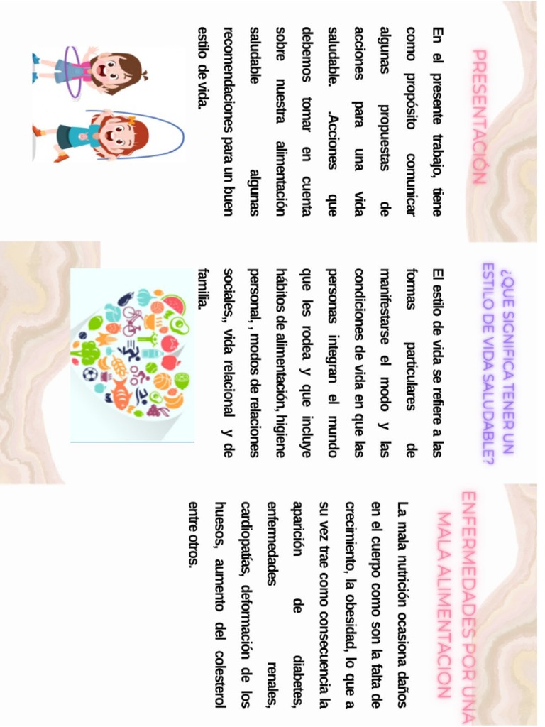 triptico de alimentacion saludable | PDF