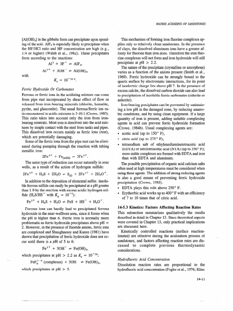 Sandstone Acidizing Chemistry | PDF | Acid | Ethylenediaminetetraacetic Acid
