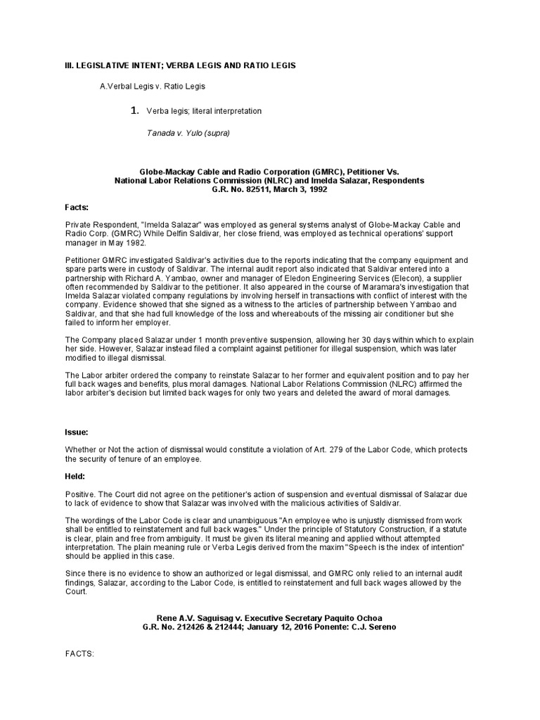 Chapter 3 - Statcon Digested Cases | PDF | Treaty | Statutory Interpretation