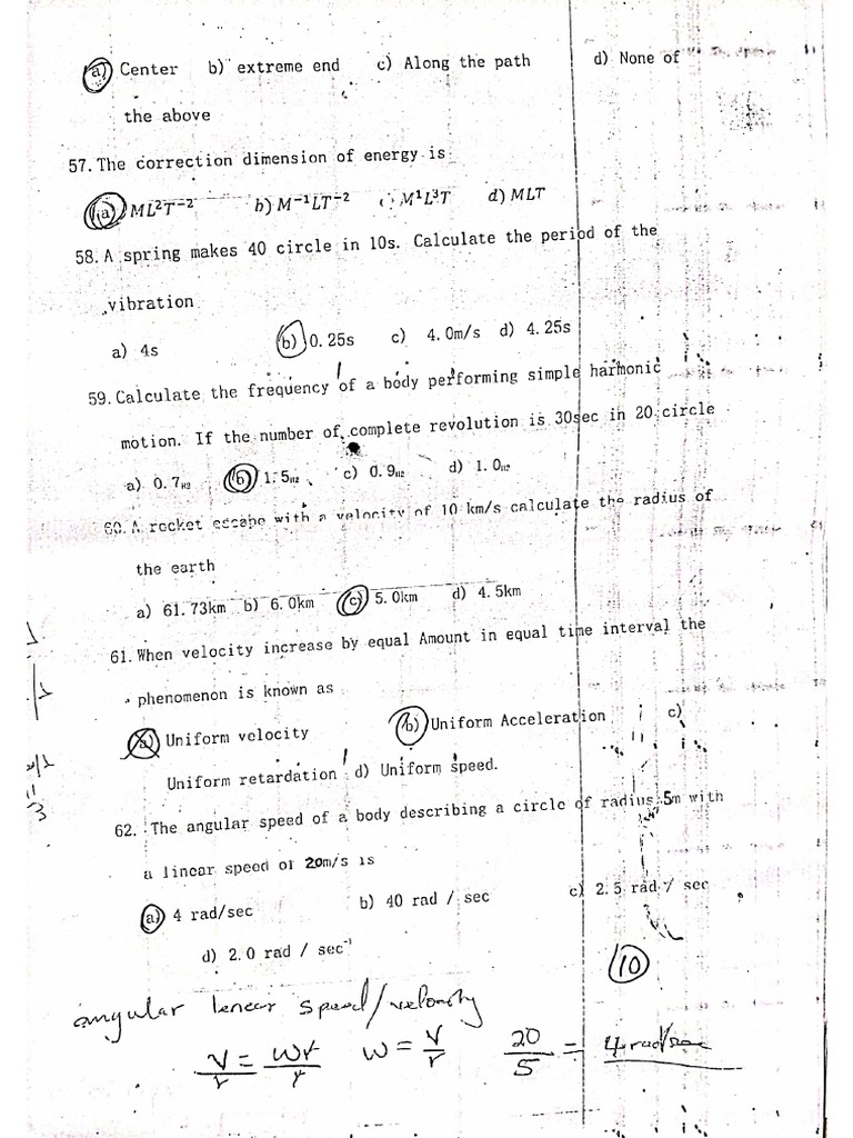 Physics Matric Final Exm Pq | PDF
