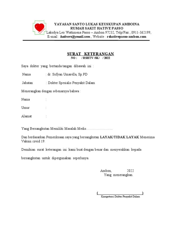 Surat Keterangan Vaksin Covid-19 | PDF