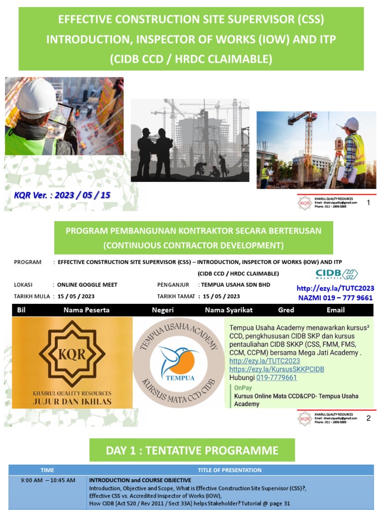 Effective Construction Site Supervisor Course | PDF | Quality Assurance ...