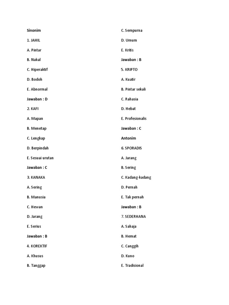 Soal TKB - Verbal | PDF