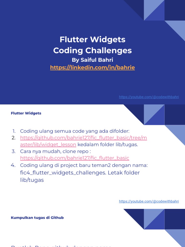 FIC - Flutter Widgets Coding Challenges | PDF | Computers | Art
