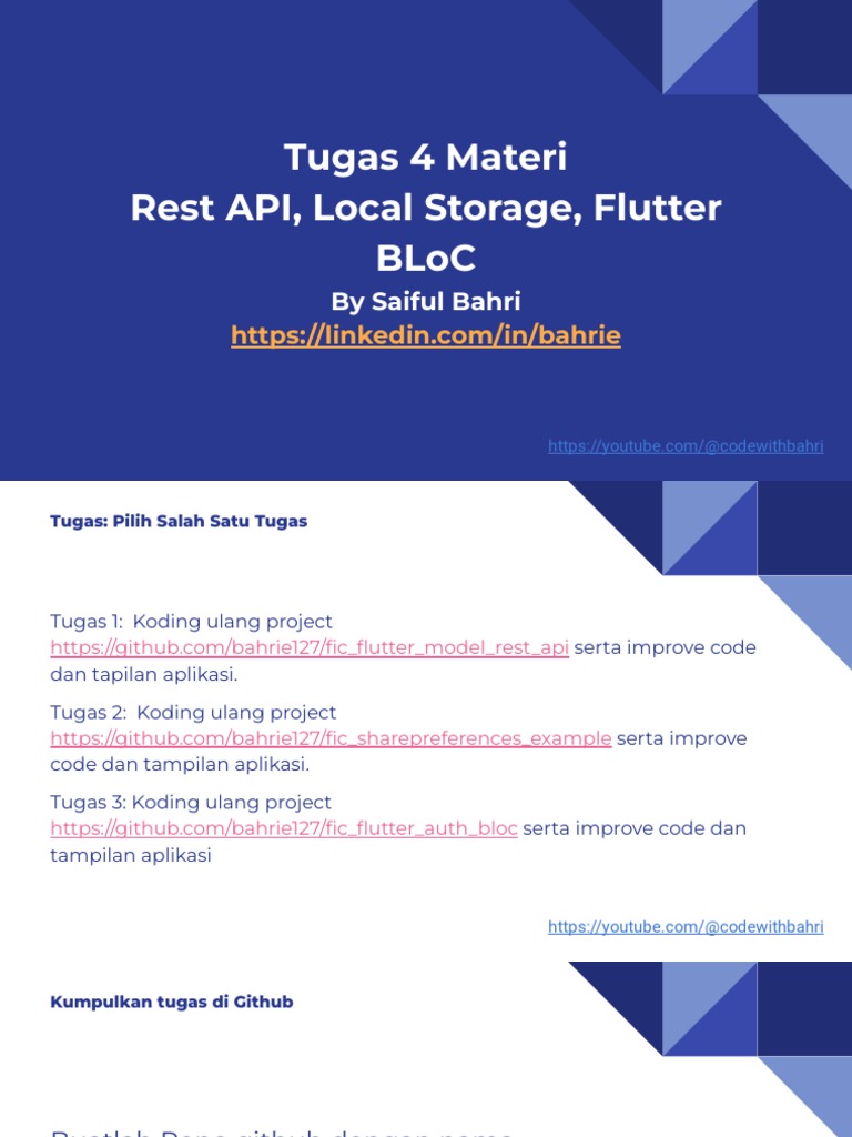 Flutter REST API & BLoC Assignment Guide | PDF | Computers | Art