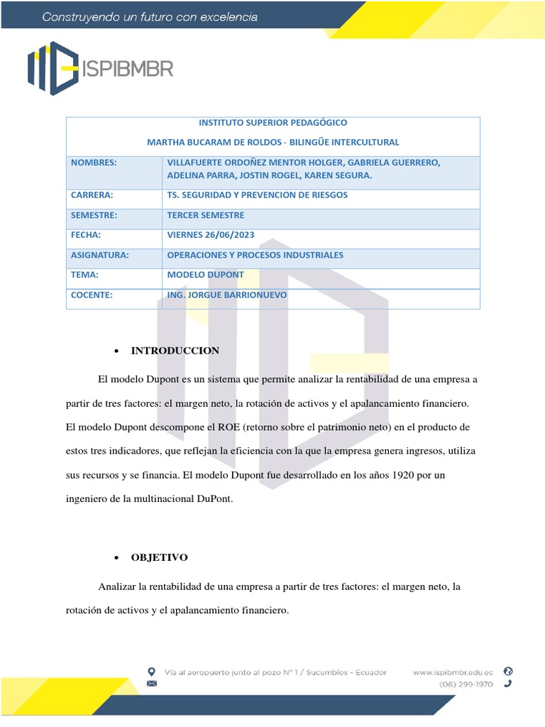 Modelo Dupont | PDF | Rentabilidad sobre recursos propios ...