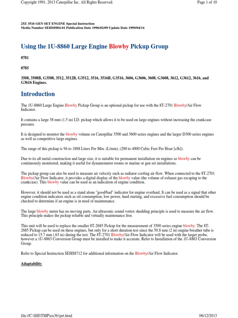 Blowby Spec | PDF | Electrical Connector | Pipe (Fluid Conveyance)