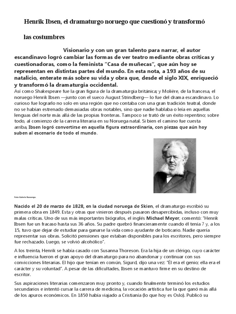 Henrik - Ibsen Es | PDF | Henrik Ibsen