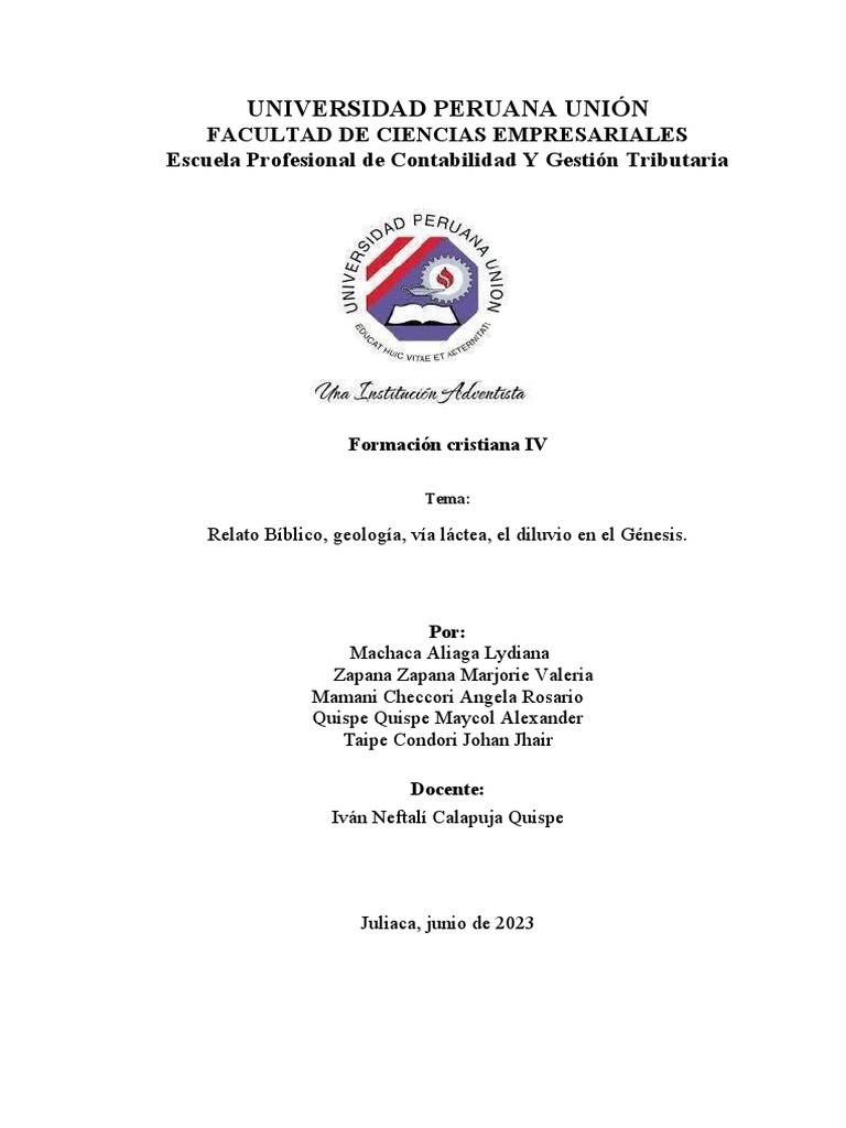 FORMACION[1] | PDF | Arca de Noé | Universo