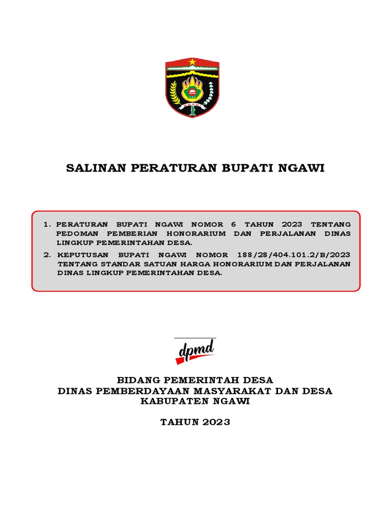 Perbup Dan SK Tentang SSH Di Desa 2023 | PDF | Pengelolaan Keuangan & Uang
