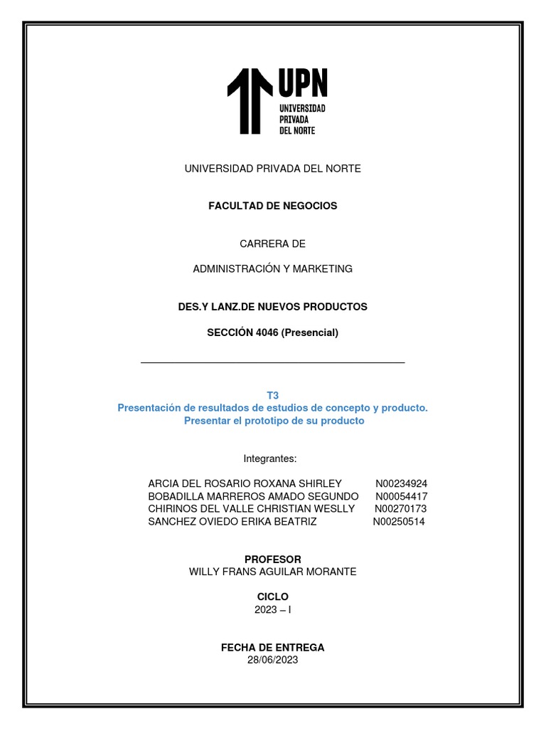 Des y Lanz Nuevos Productos Eval t03 Grupo 1 Informe Completo Mas Enlaces Al 100 | PDF | Marca ...