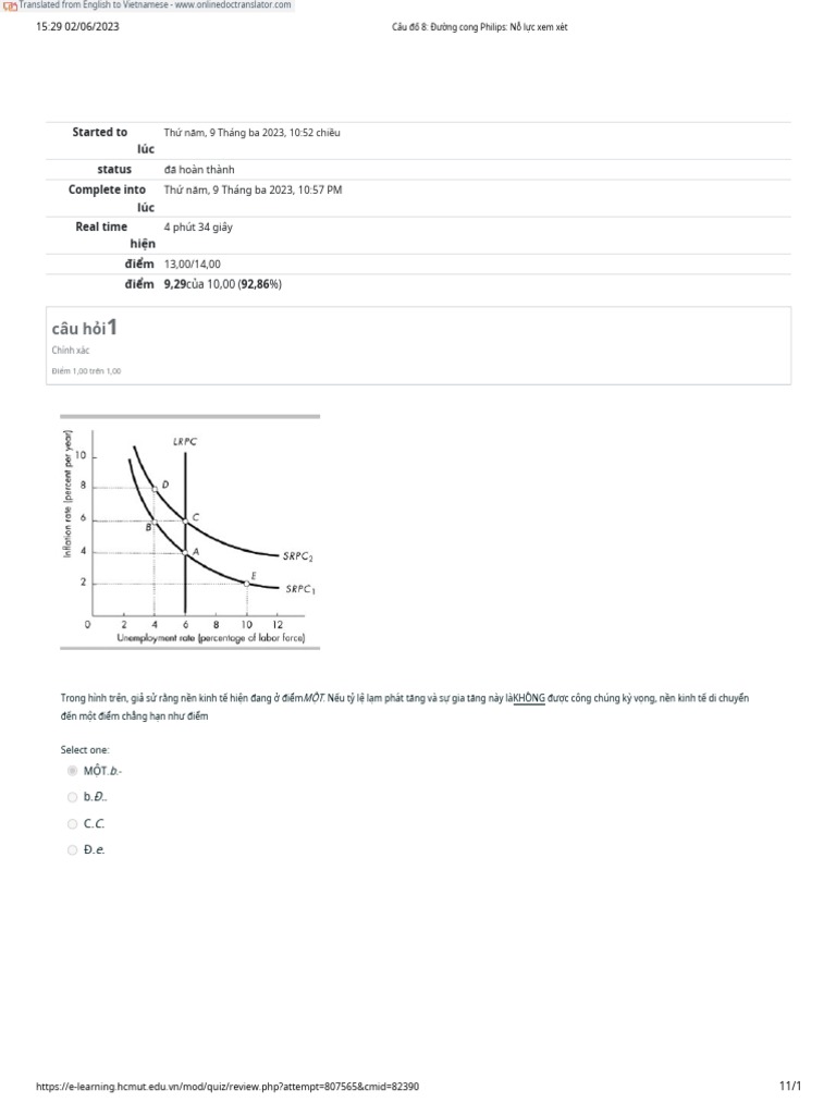 Quiz 8 - Philips Curve - Attempt Review - En.vi | PDF