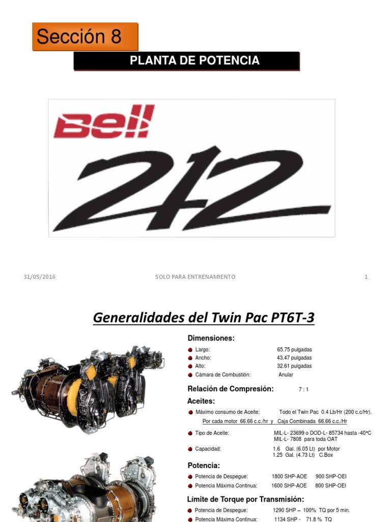 Especificaciones del Twin Pac PT6T-3B | PDF | Combustible para aviones ...