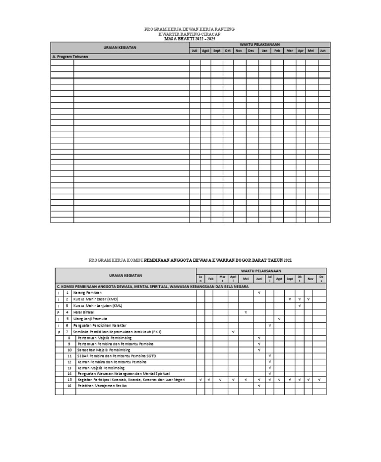 Matrik Program Kerja DKR | PDF