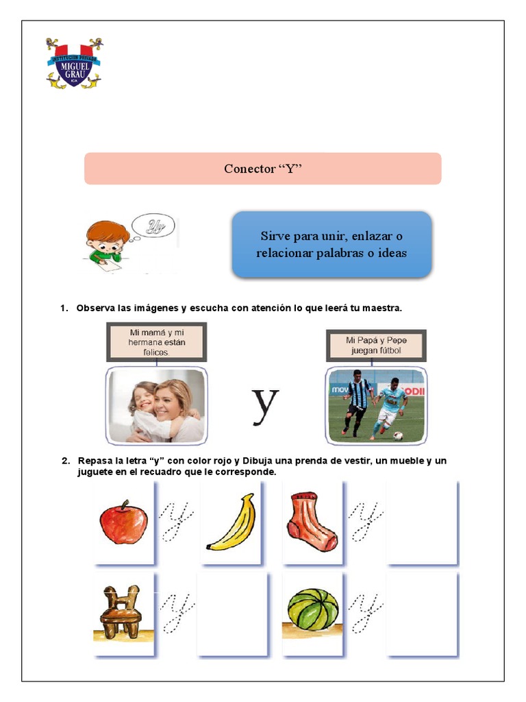 Uso del Conector "Y" en Primer Grado | PDF | Artes del Lenguaje y ...