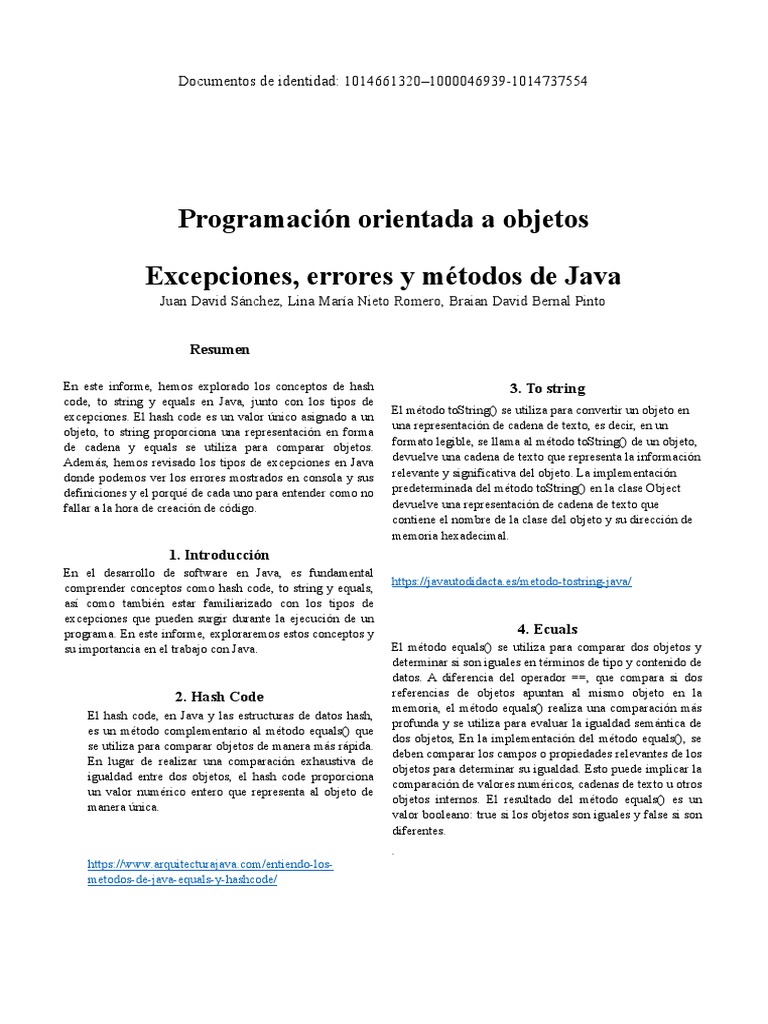 Formato IEEE | PDF | Java (lenguaje de programación) | Objeto (informática)