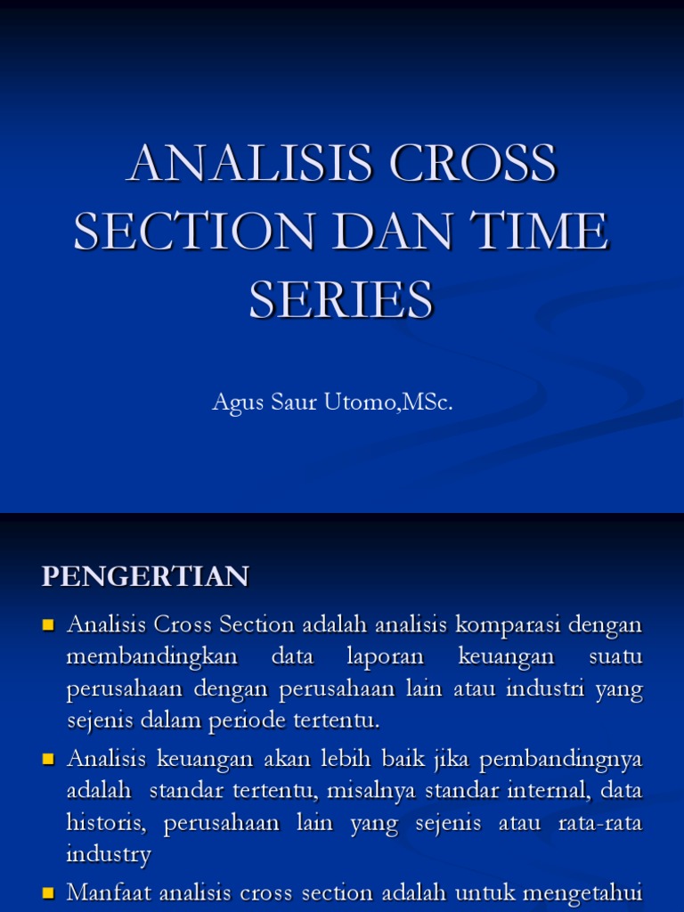 Analisis Cross Section Dan Time Series (ALK) | PDF