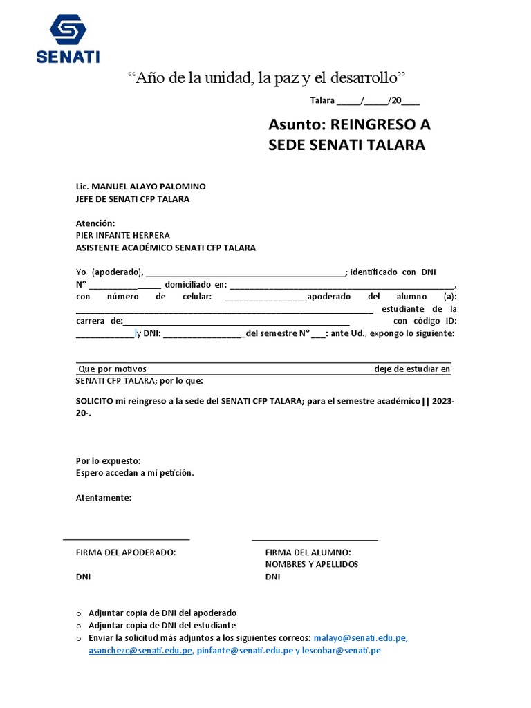 Solicitud de Reingreso 2023 | PDF