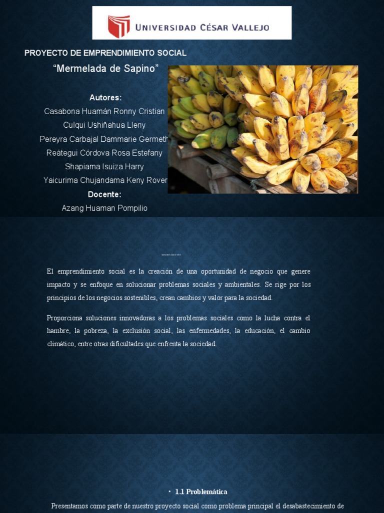 Mermelada de Sapino: Emprendimiento Social Nutritivo | PDF | Mercado ...