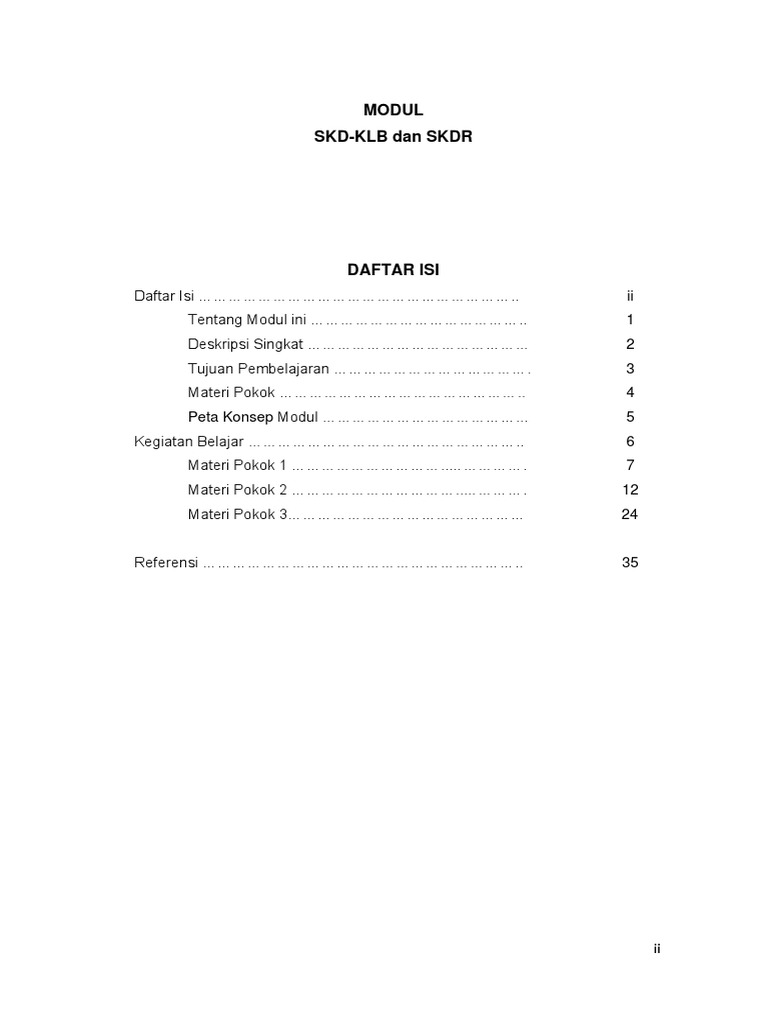 Modul SKD-KLB dan SKDR: Konsep dan Implementasi | PDF