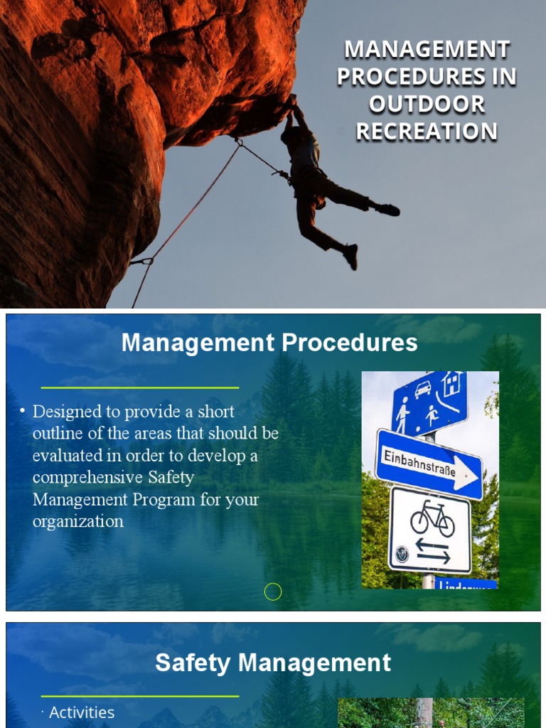 MANAGEMENT PROCEDURES IN OUTDOOR RECREATION Version 2 | PDF | Safety ...