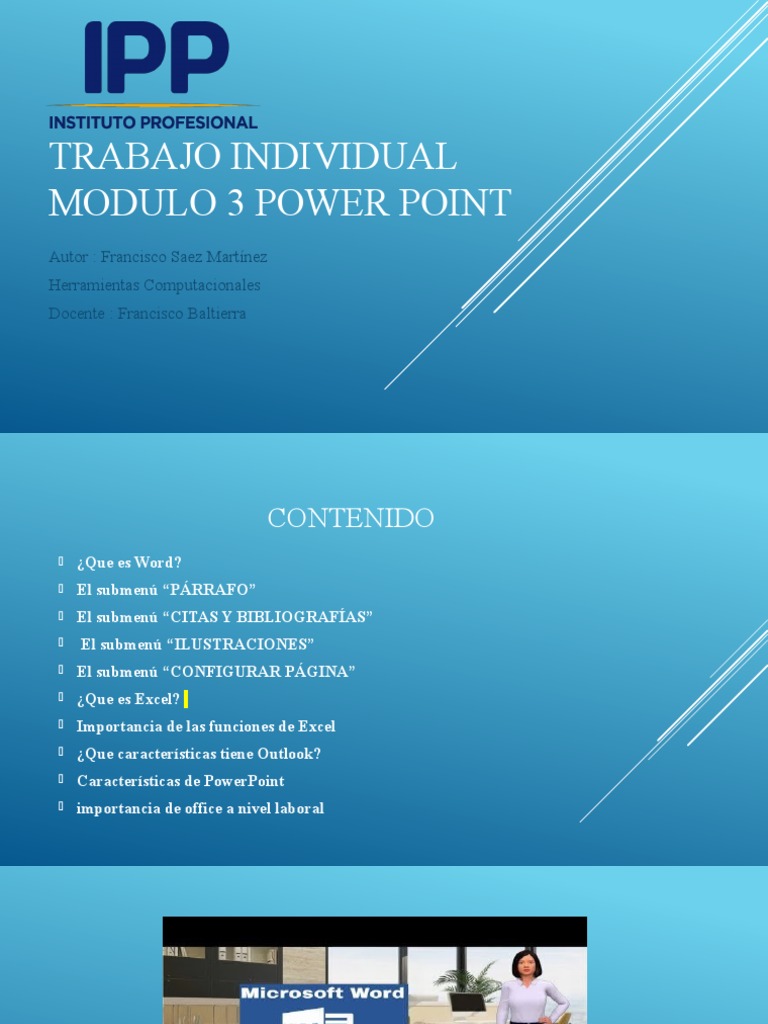 Trabajo Individual Modulo 3 Power Point Francisco Saez | PDF | Microsoft PowerPoint | Microsoft ...